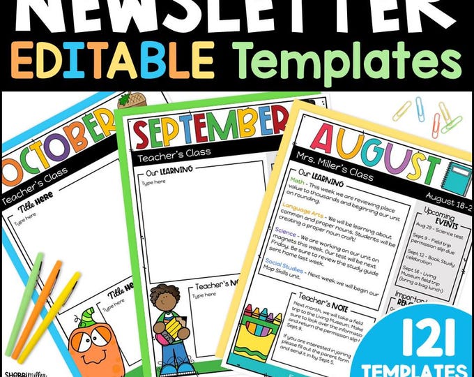 Newsletter Template, Back to School Flyer, Teacher Notes, Primary ...