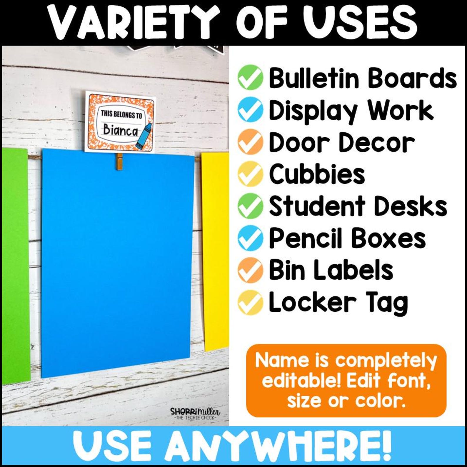 Editable Composition Notebook Name Tags for Back to School Classroom ...