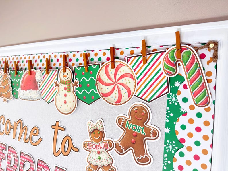 Gingerbread House Bulletin Board Kit and Door Decor, December Bulletin ...