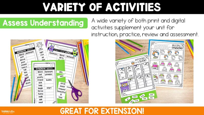 Synonyms and Antonyms Worksheets, 2nd 3rd and 4th Grade and Homeschool ...