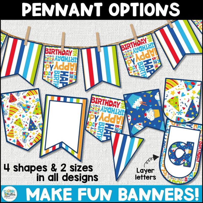 Happy Birthday Bulletin Board Letters and Ideas, Printable Bright ...