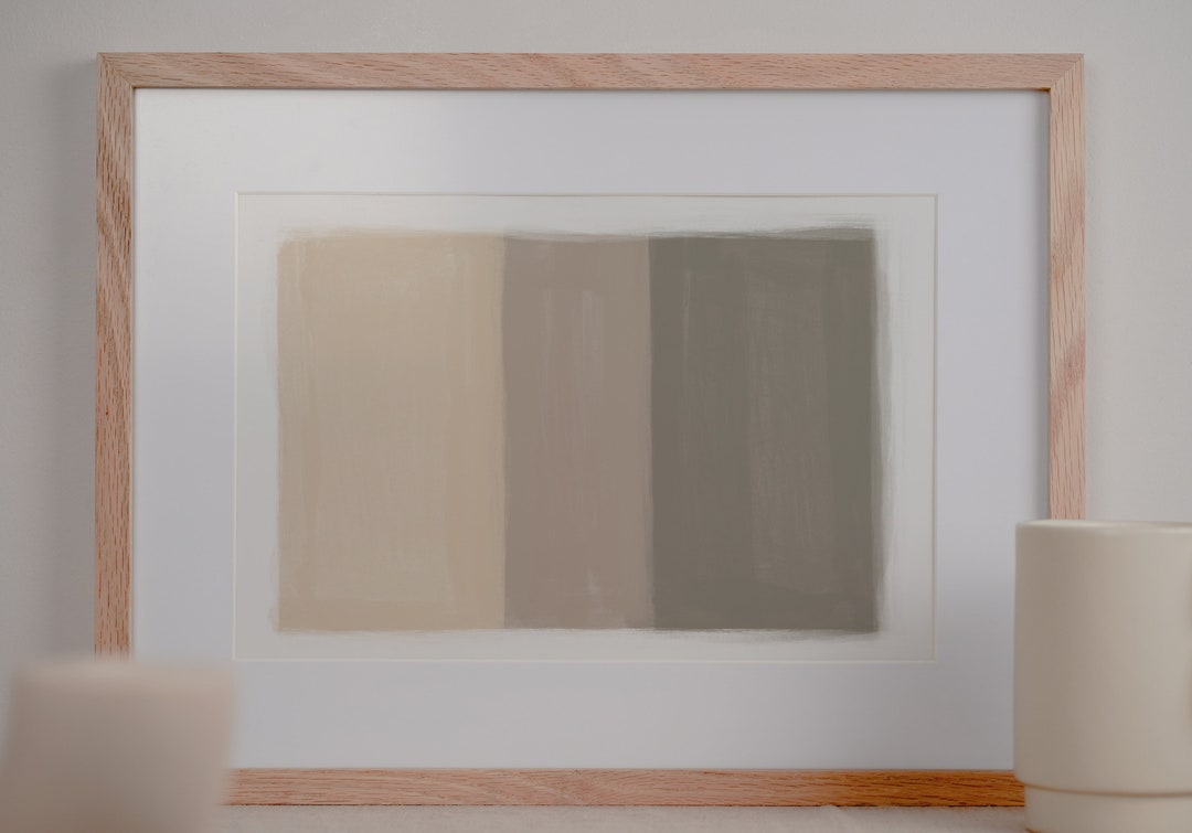 Modern, Minimalist, Abstract Painting Print, Beige, Neutral Sand Color ...