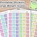 Printable Weight Scale Stickers Classic Vertical Fitness Wellness ...
