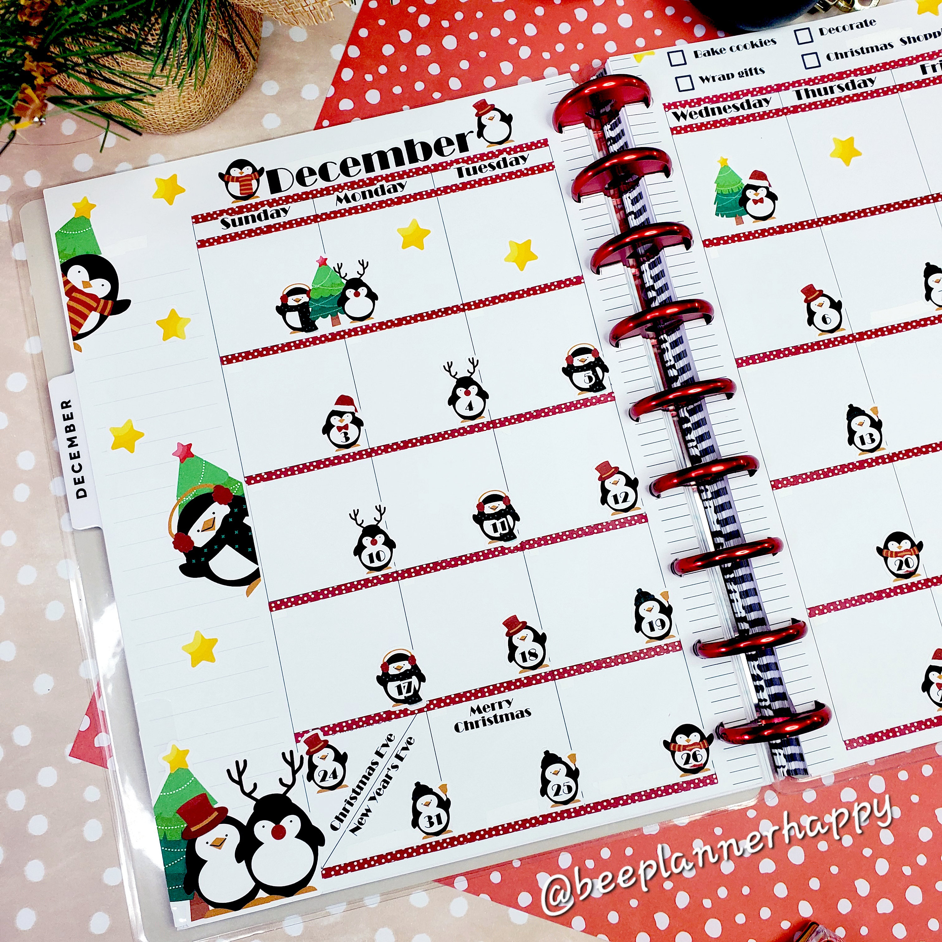 Printable Penguin Date Cover Stickers for Redating Planners, Journals ...