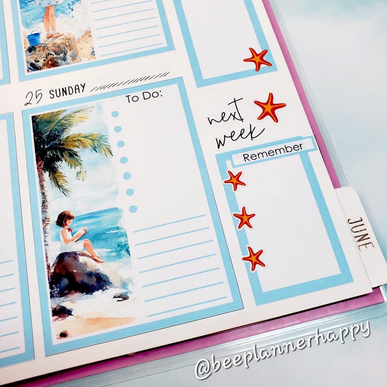 Beach Fun Printable Stickers for Planner Envy Signature Layout | Summer ...