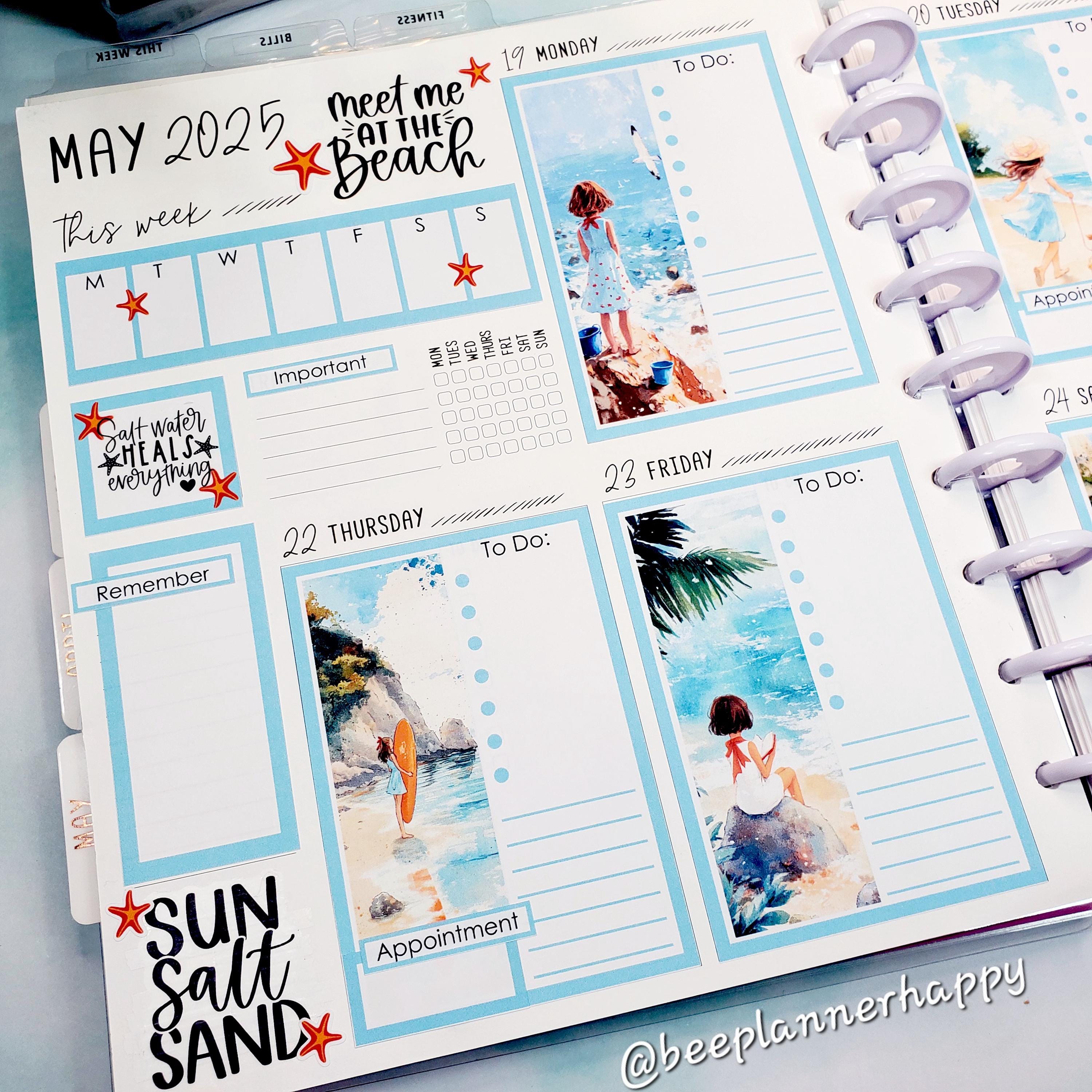 Beach Fun Printable Stickers for Planner Envy Signature Layout | Summer ...