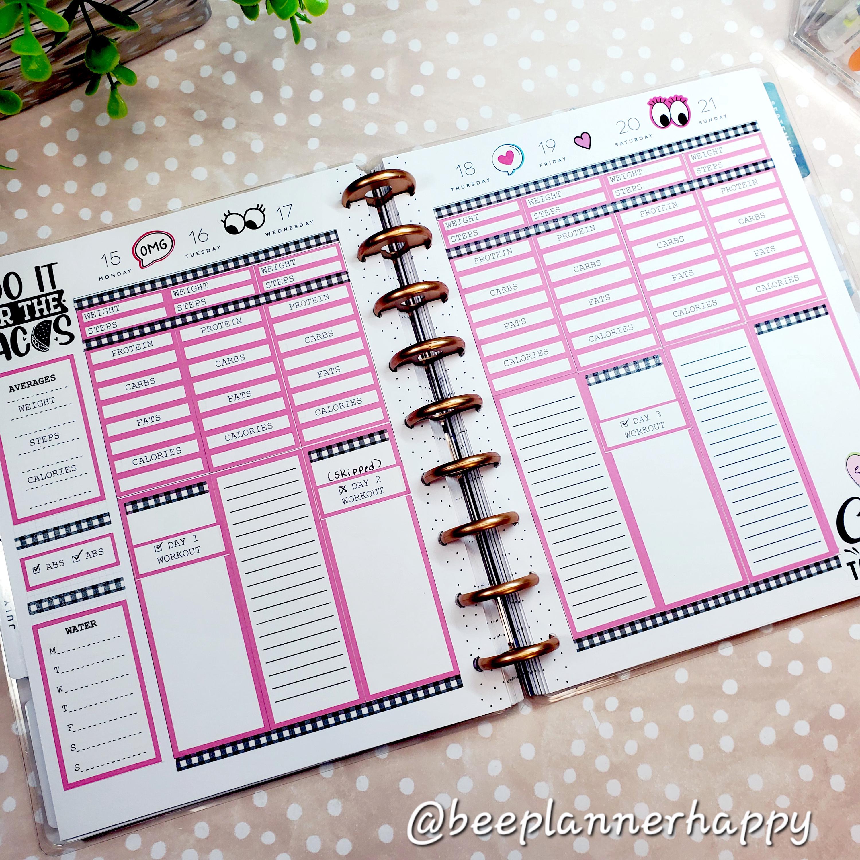 Printable Fitness Macro Box Stickers ~ Aqua Color Boxes Fit HP Classic ...