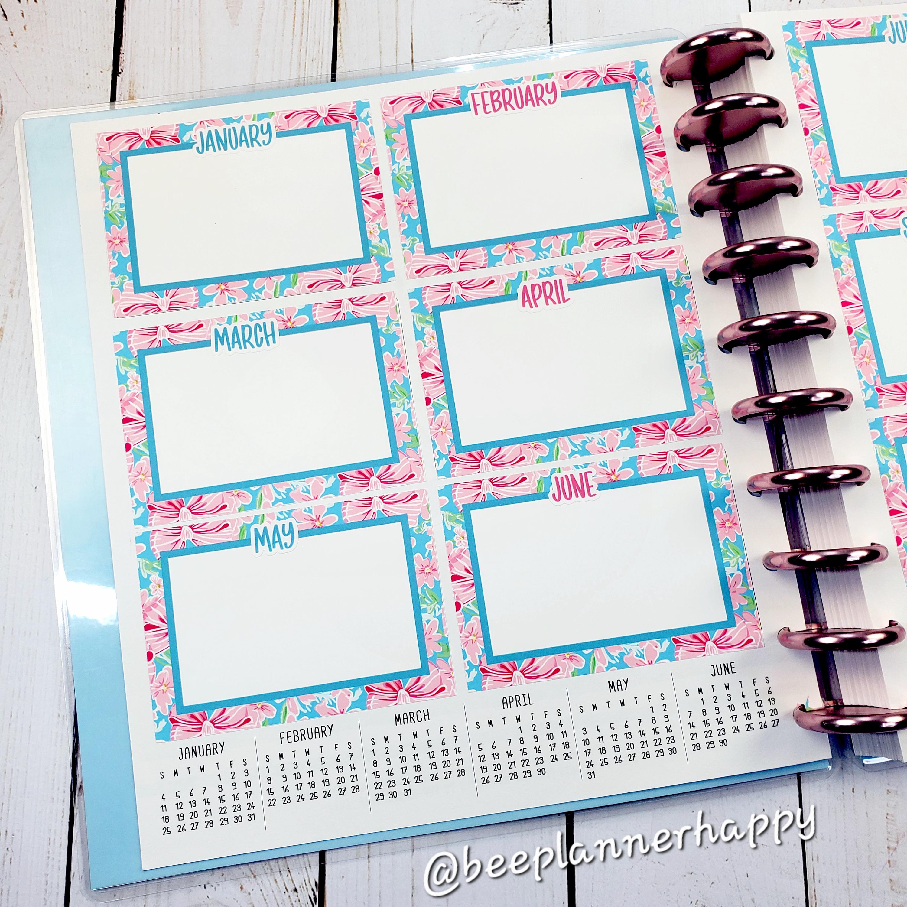 Printable Planner Envy Cover Page and Year at a Glance Sticker Kit ...
