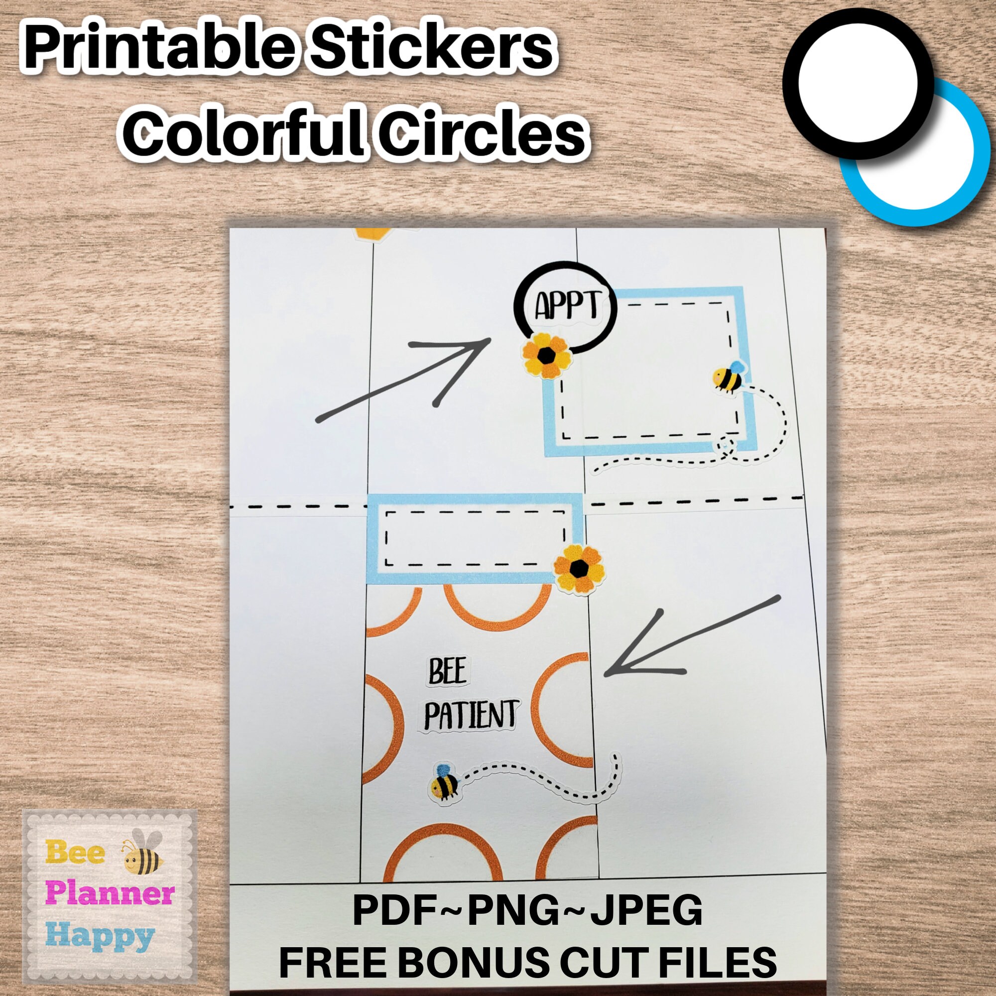 Printable Colorful Circle Stickers for Planners, Journals, Diaries ...
