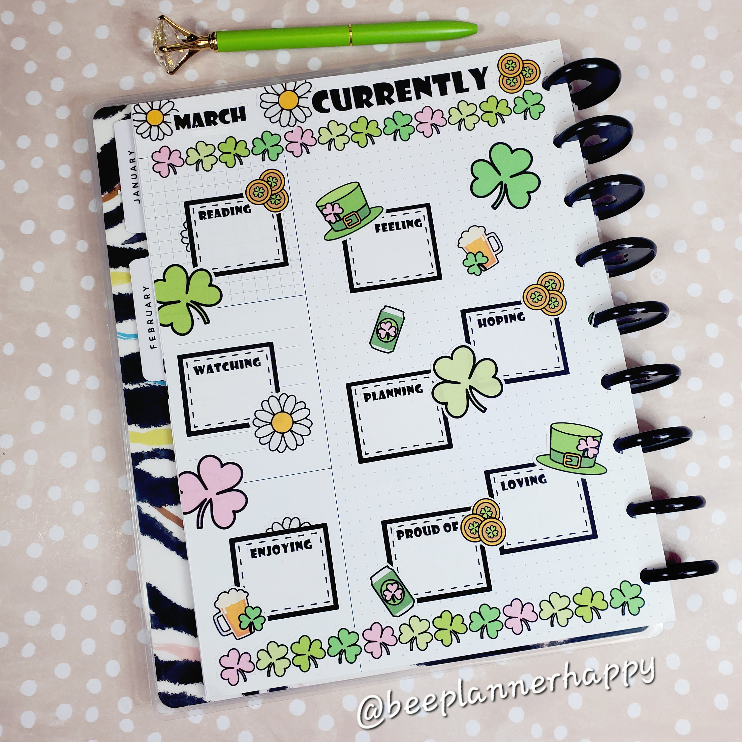 Printable Currently Page Stickers ~ St. Patrick's Day for Planners ...