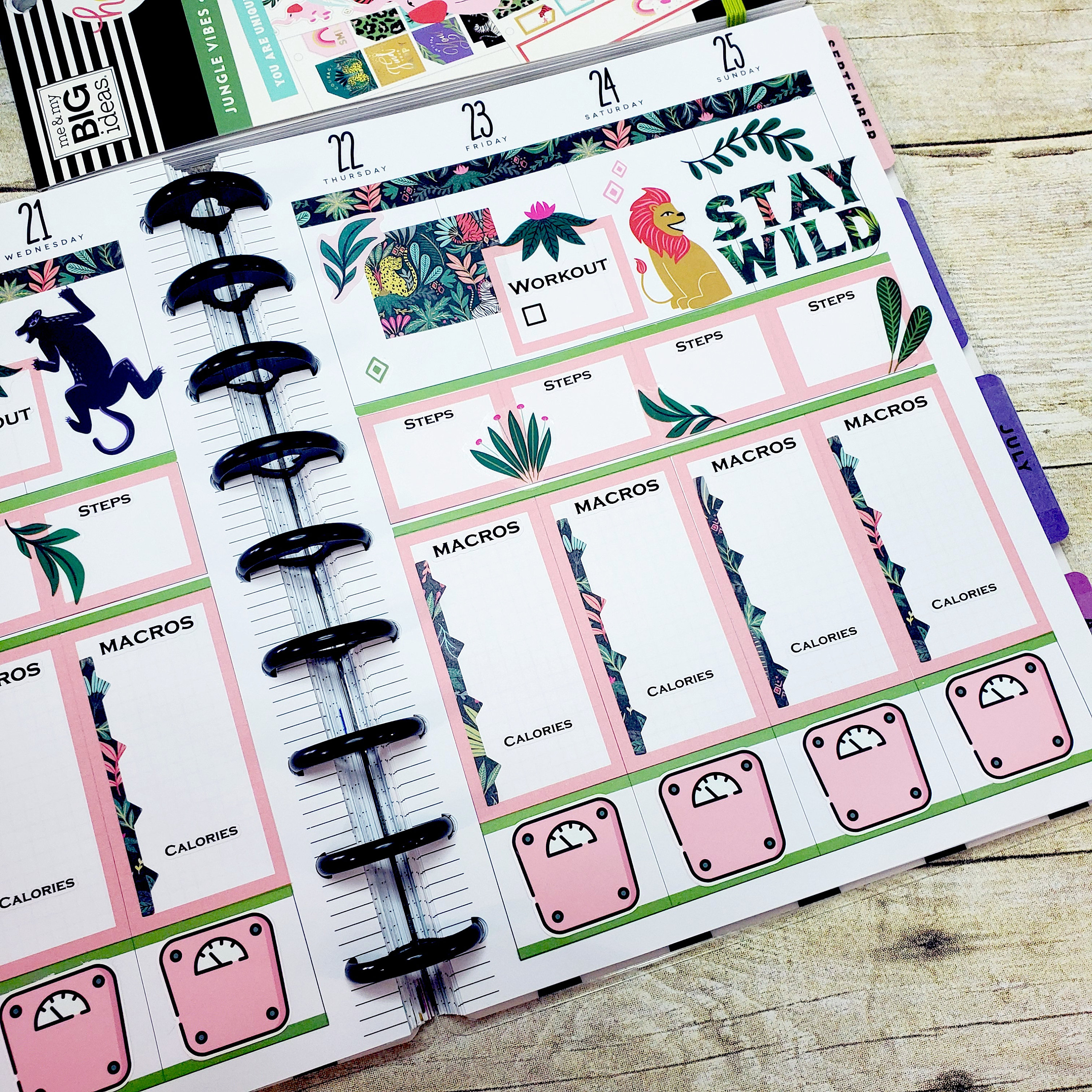 Printable Fitness Planner Box Stickers ~ Coral Color Boxes Fit HP ...