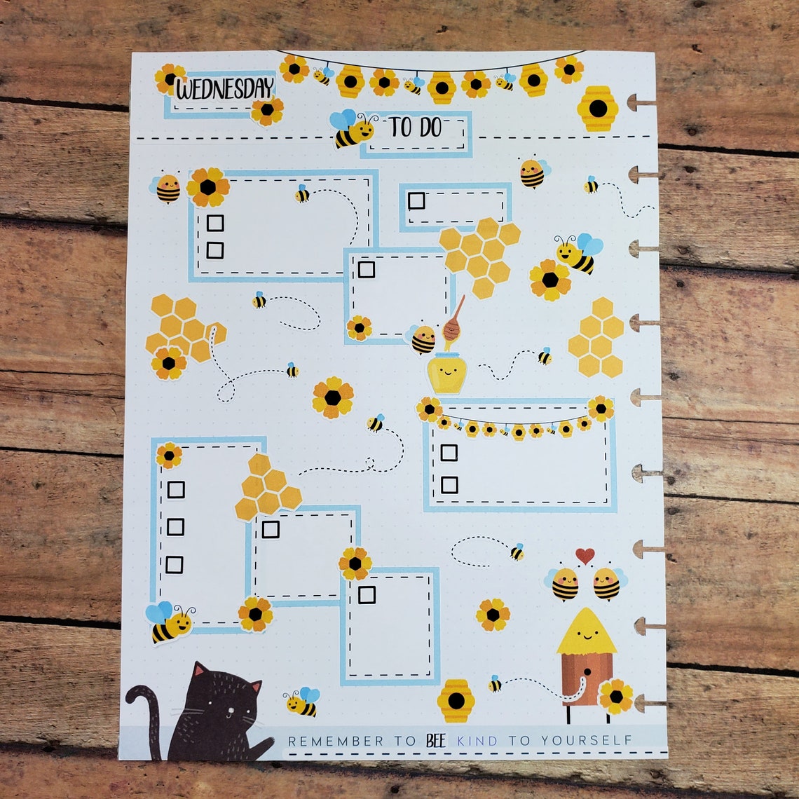 Printable Bumblebee Weekly Sticker Pages Cute Bees, Blue Boxes, Words ...