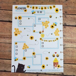 Printable Bumblebee Weekly Sticker Pages ~ Cute Bees, Blue Boxes, Words ...