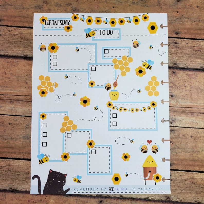 Printable Bumblebee Weekly Sticker Pages ~ Cute Bees, Blue Boxes, Words ...