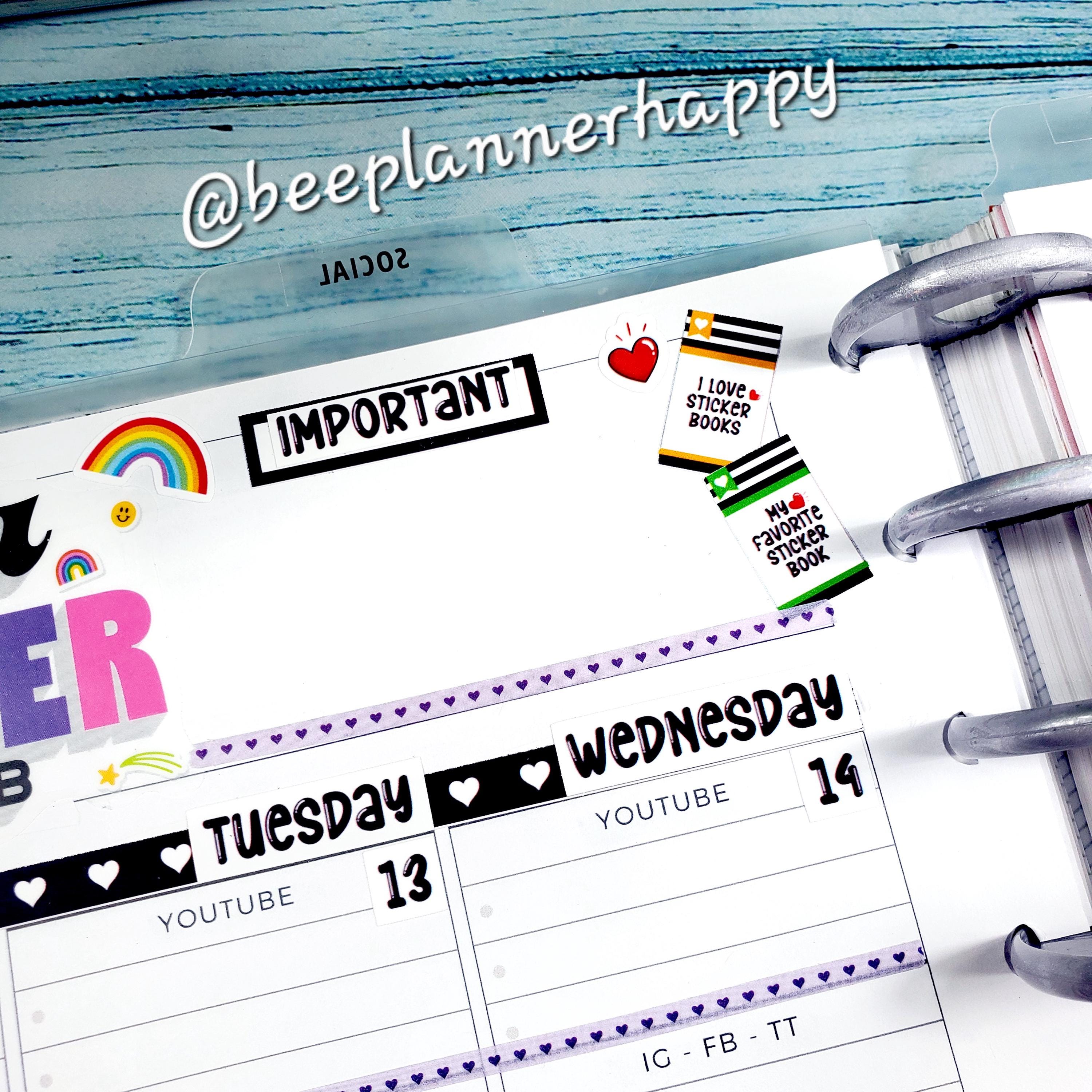 Printable Days, Dates and Months Planner and Journal Stickers ~ Black ...