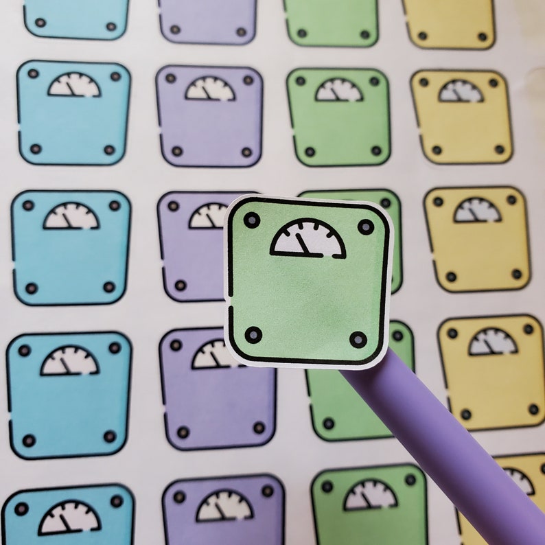 Printable Weight Scale Stickers ~ Classic Vertical Fitness Wellness ...