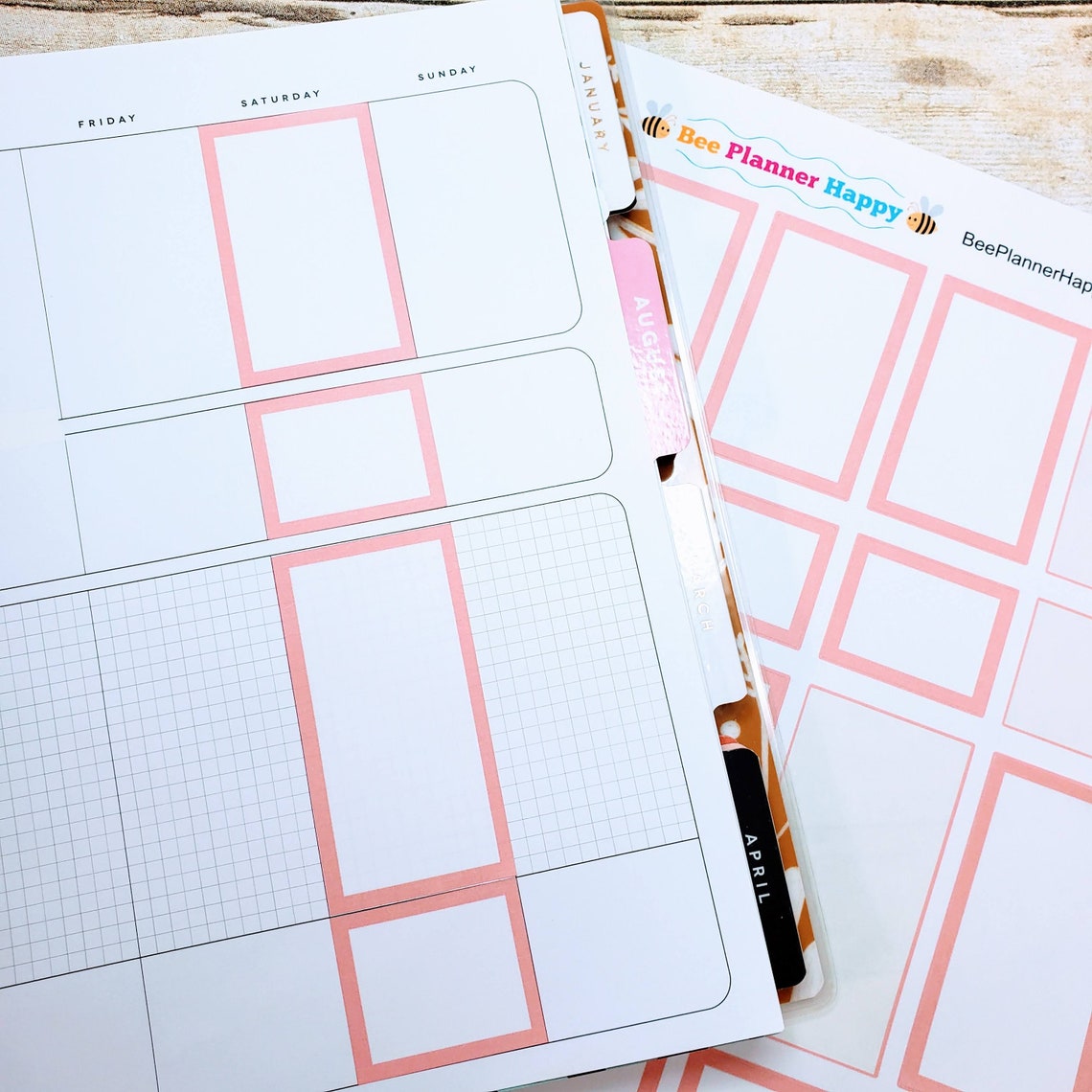 Printable Fitness Planner Box Stickers Coral Color Boxes Fit - Etsy