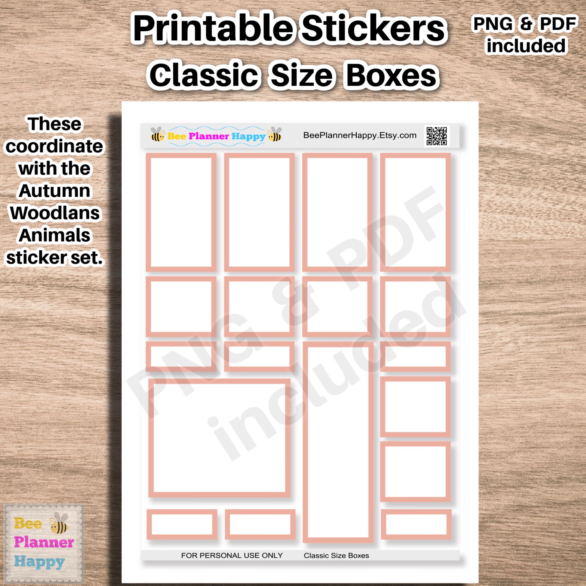 Printable Classic Size Boxes for Planners and Journals Dusty Rose Peach ...