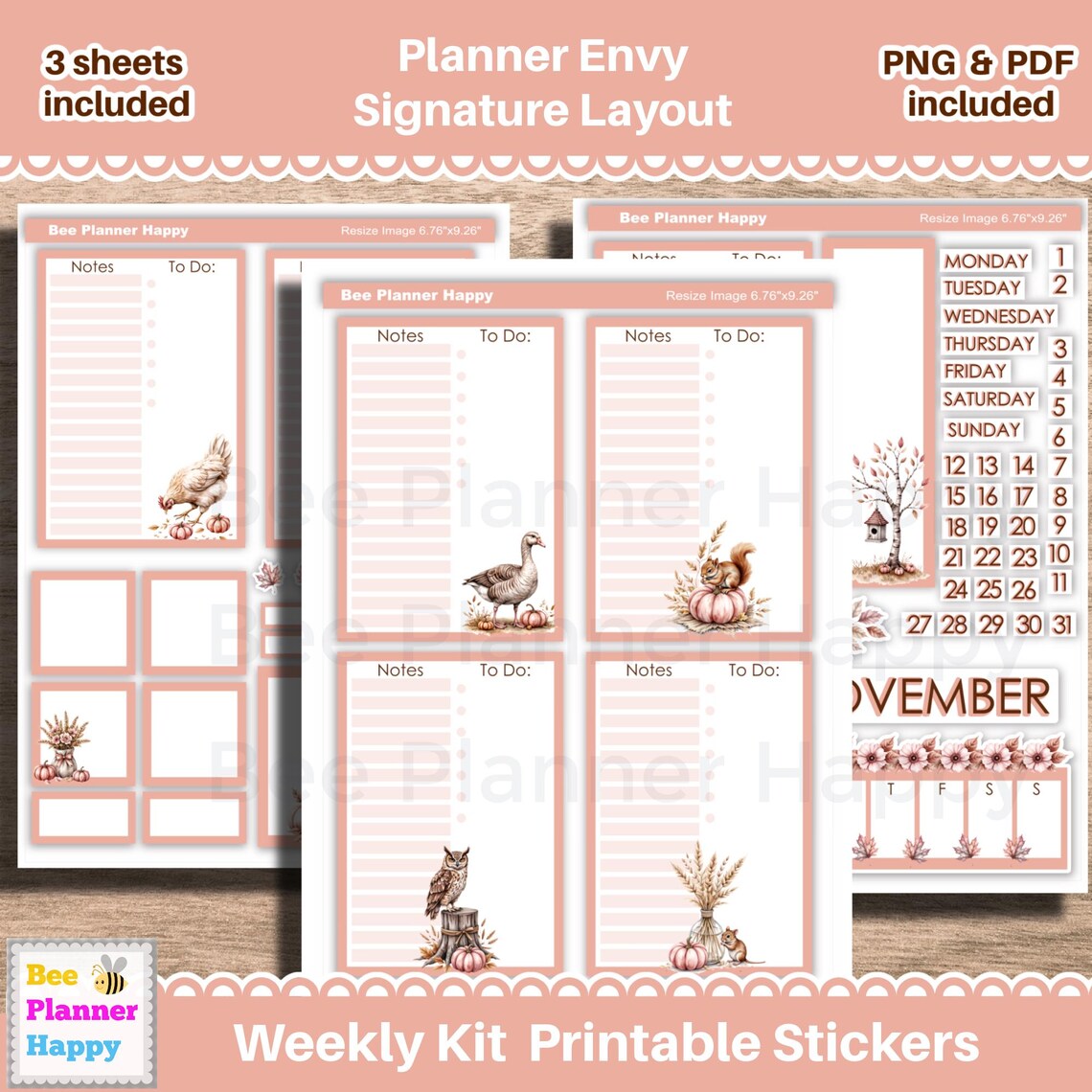Printable Planner Envy Signature Layout | Fall Pumpkins and Woodland ...