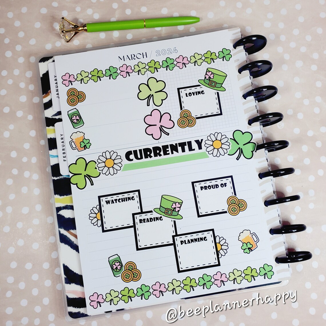 Printable Currently Page Stickers ~ St. Patrick's Day for Planners ...