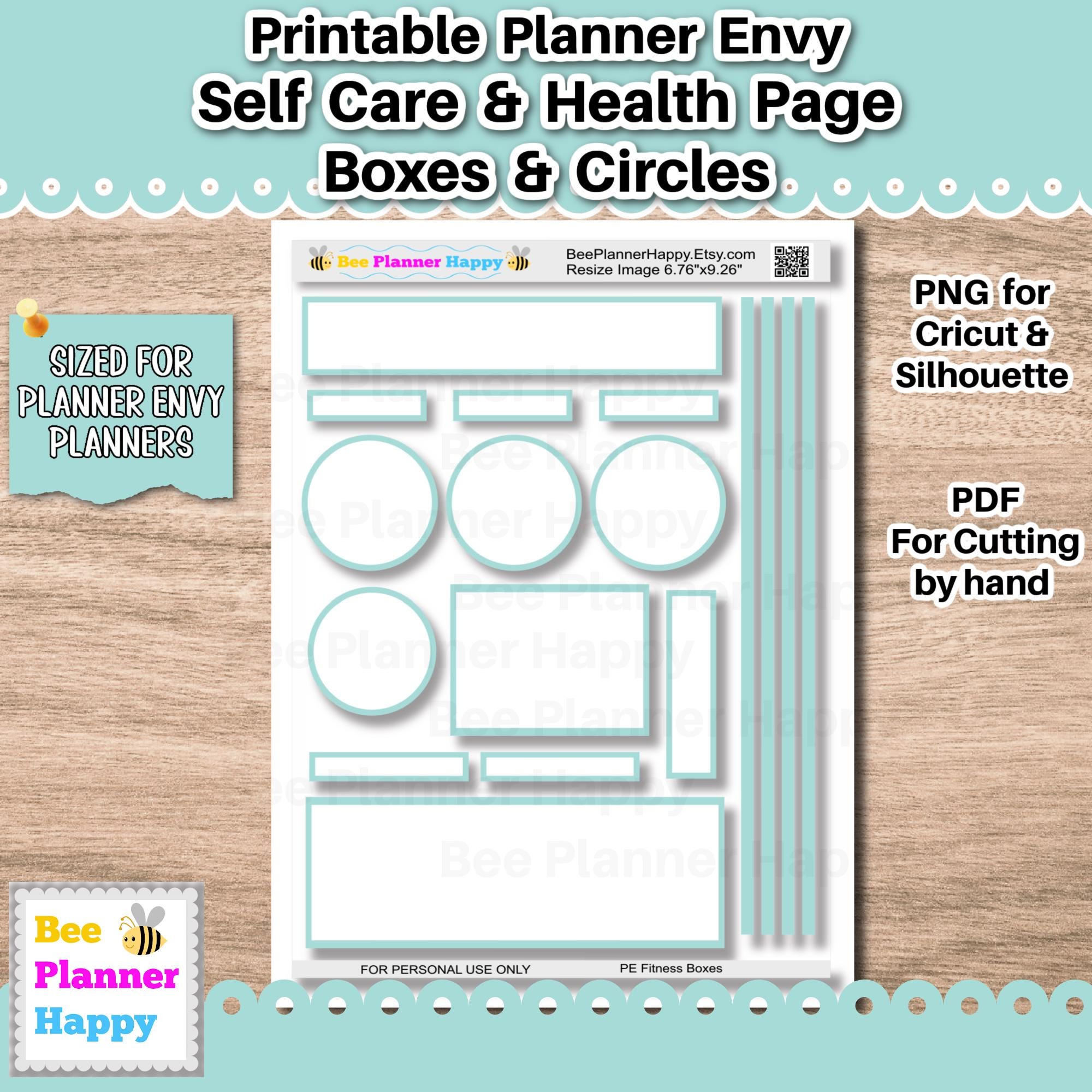 Printable Aqua Boxes and Circles for Planner Envy Self Care and Health ...