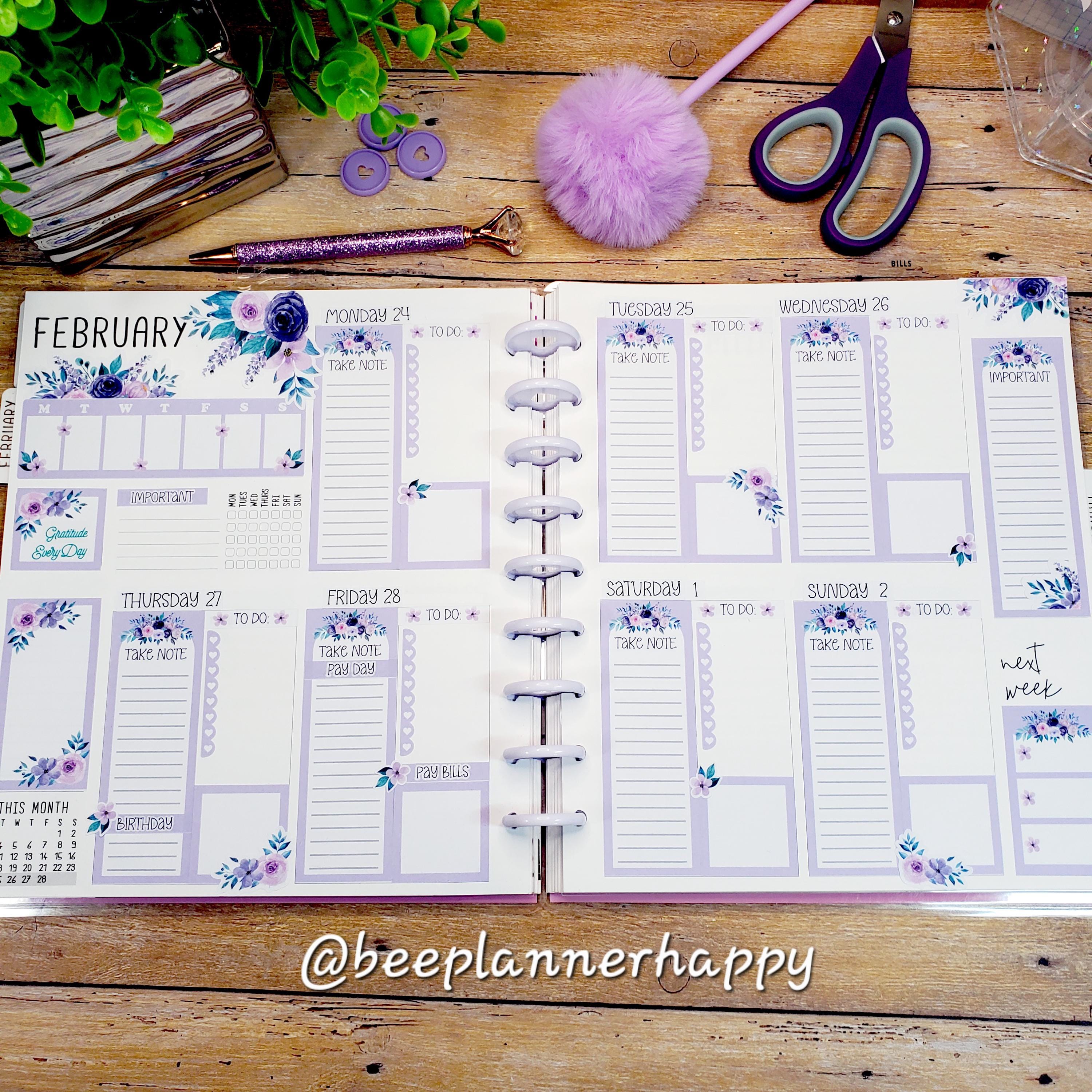 Printable Planner Stickers ~ Signature Layout Weekly Kit ~ Watercolor ...