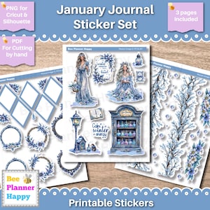 Printable January Winter Journal Sticker Set for Planner Envy Planners ...