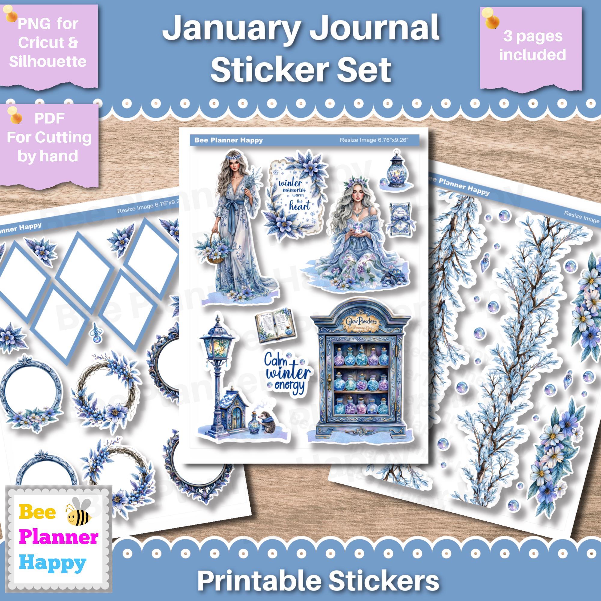 Printable January Winter Journal Sticker Set for Planner Envy Planners ...