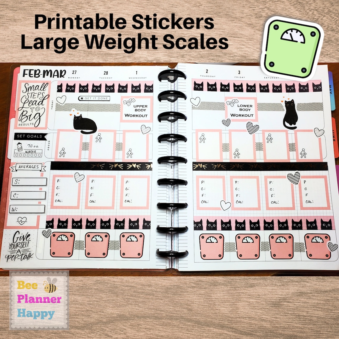 Printable Weight Scale Stickers Classic Vertical Fitness Wellness ...