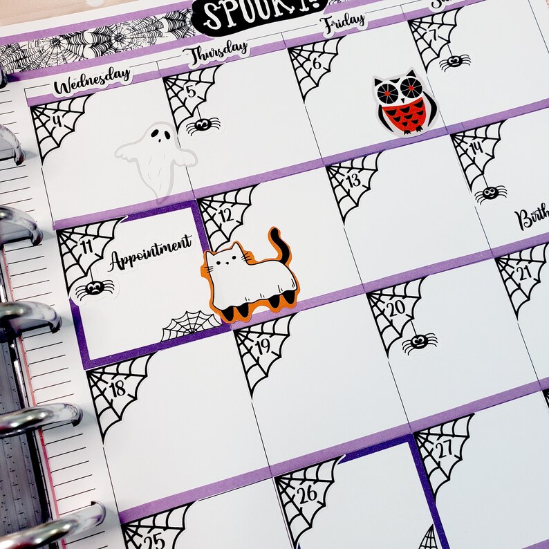 Printable Cobweb Spider Date Stickers, Date Covers for Redating ...