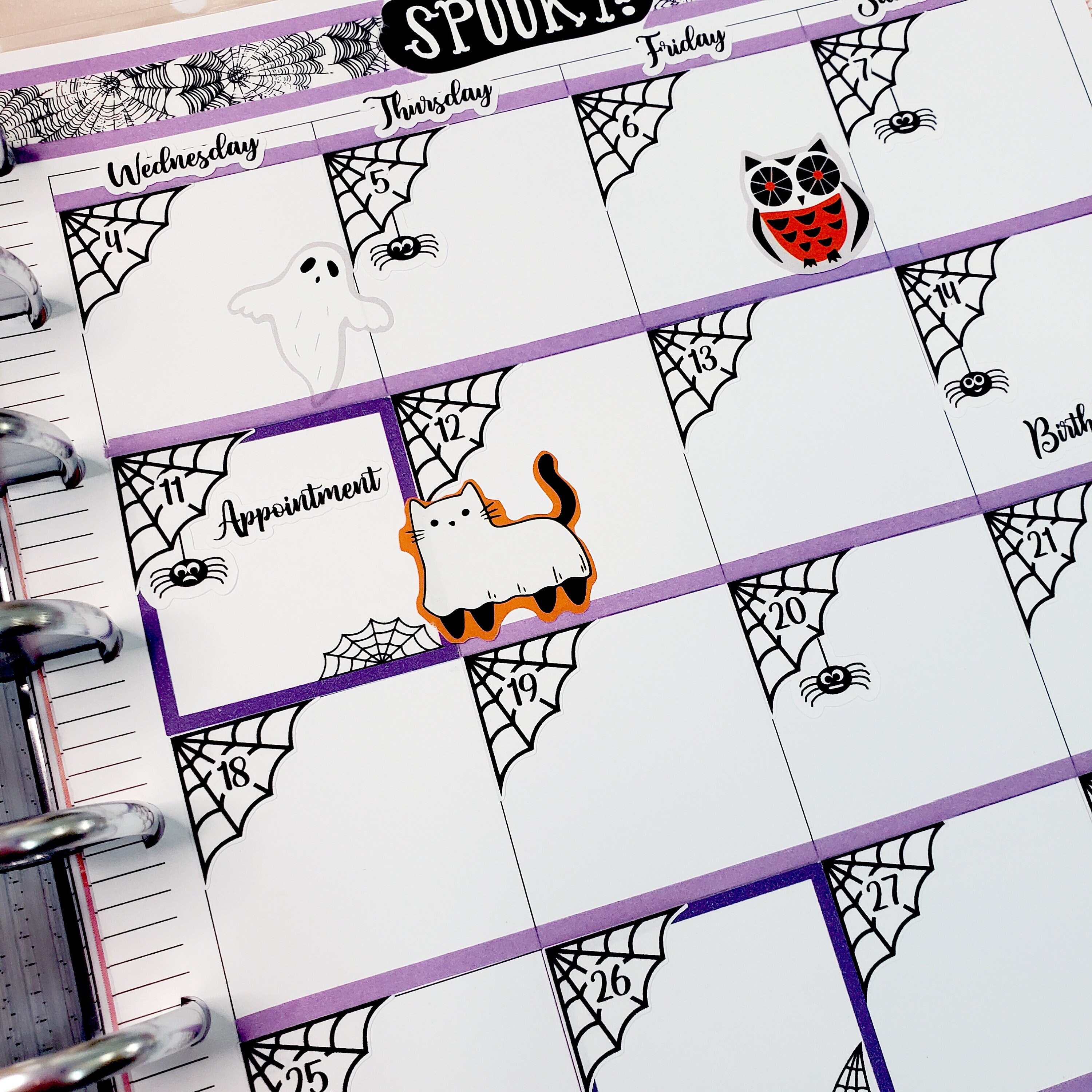 Printable Cobweb Spider Date Stickers, Date Covers for Redating ...