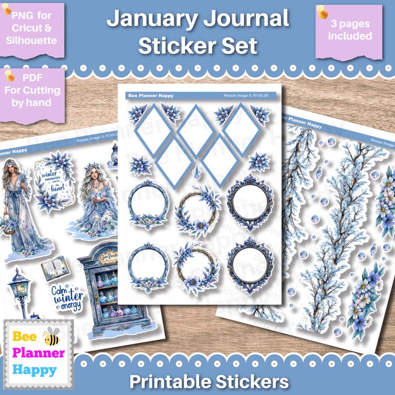 Printable January Winter Journal Sticker Set for Planner Envy Planners ...