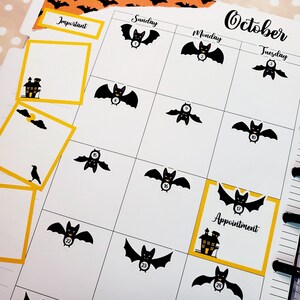 Printable Bat Date Cover Stickers for Redating Planners, Journals and ...