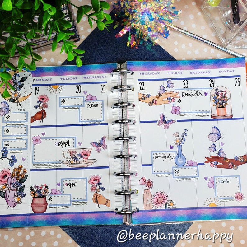 Printable Planner Box Stickers ~ Periwinkle Decorative Dash Line Boxes ...