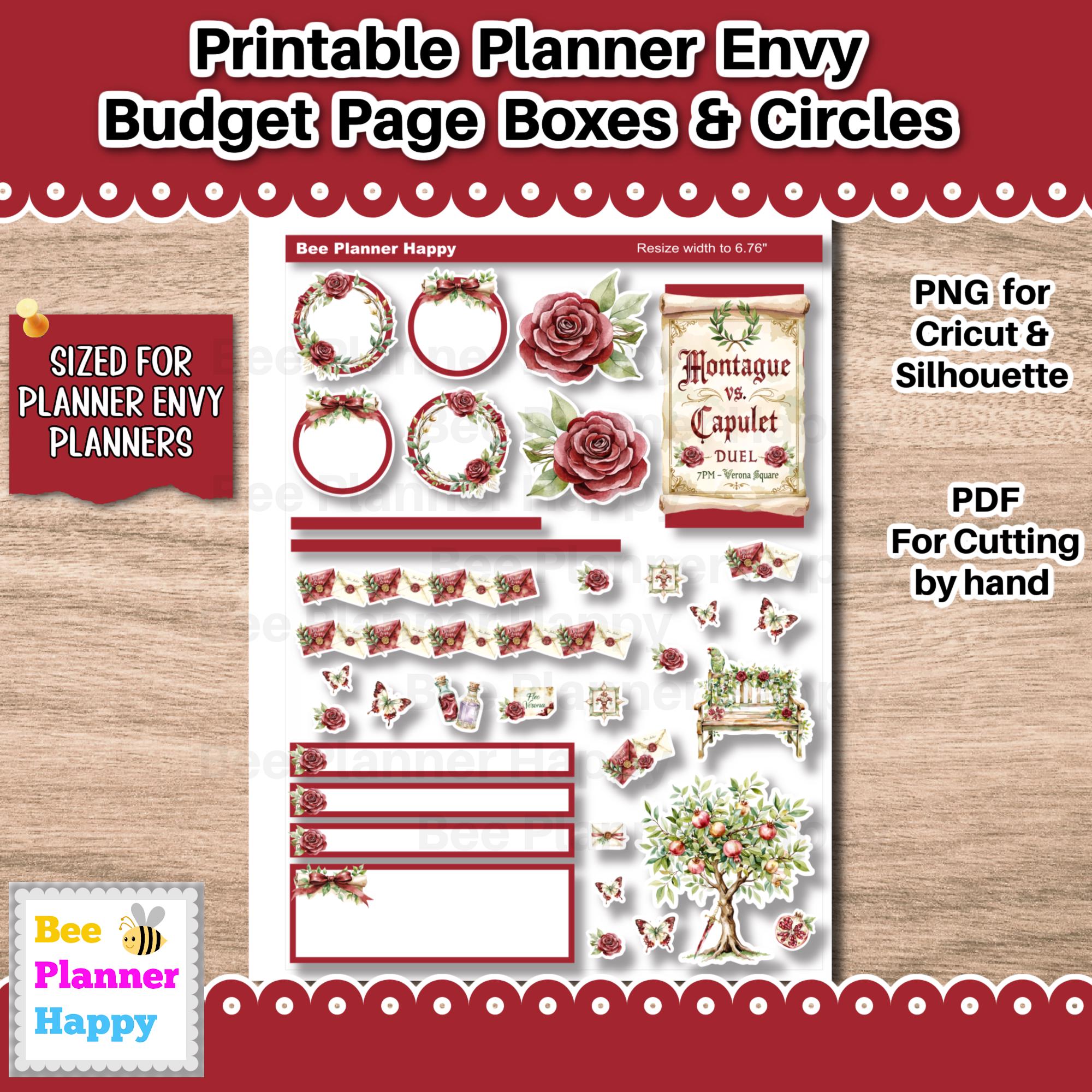 Printable Planner Envy Budget Page Boxes and Circles Set ~ February ...