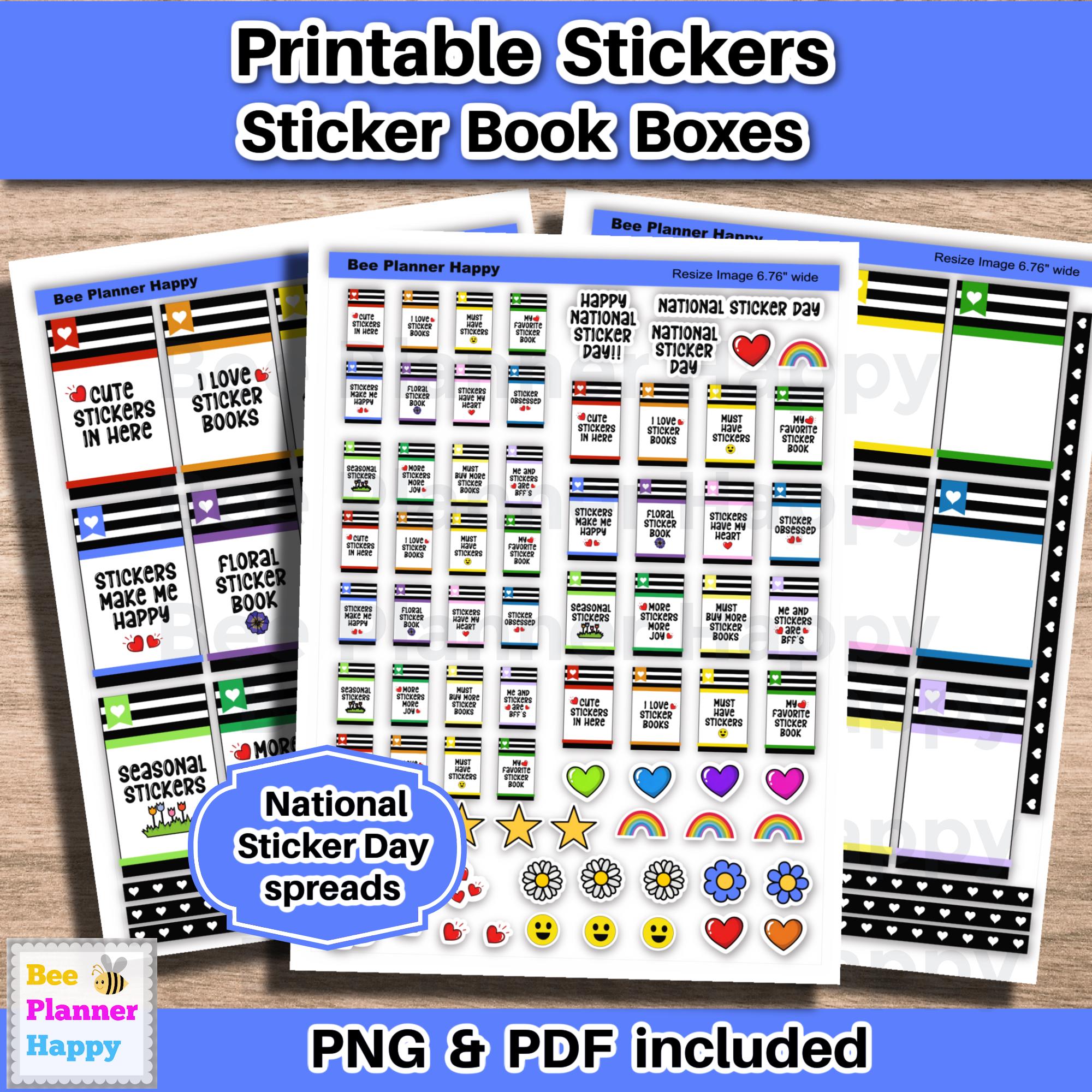 Printable Sticker Book Boxes Classic Vertical Planner Stickers National ...