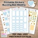 Printable Bumblebee Weekly Sticker Pages Cute Bees Blue - Etsy