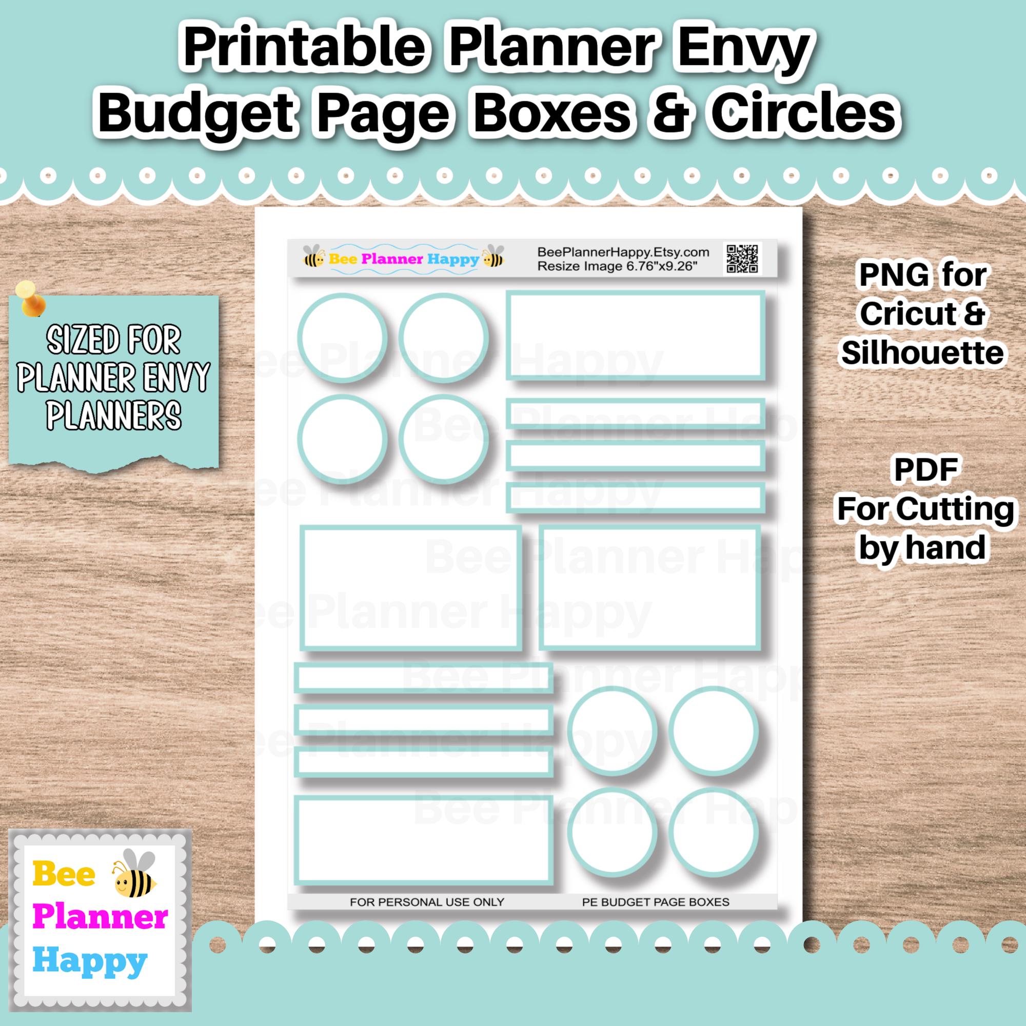 Printable Budget Page Planner Stickers ~ Printable Stickers Aqua Boxes ...