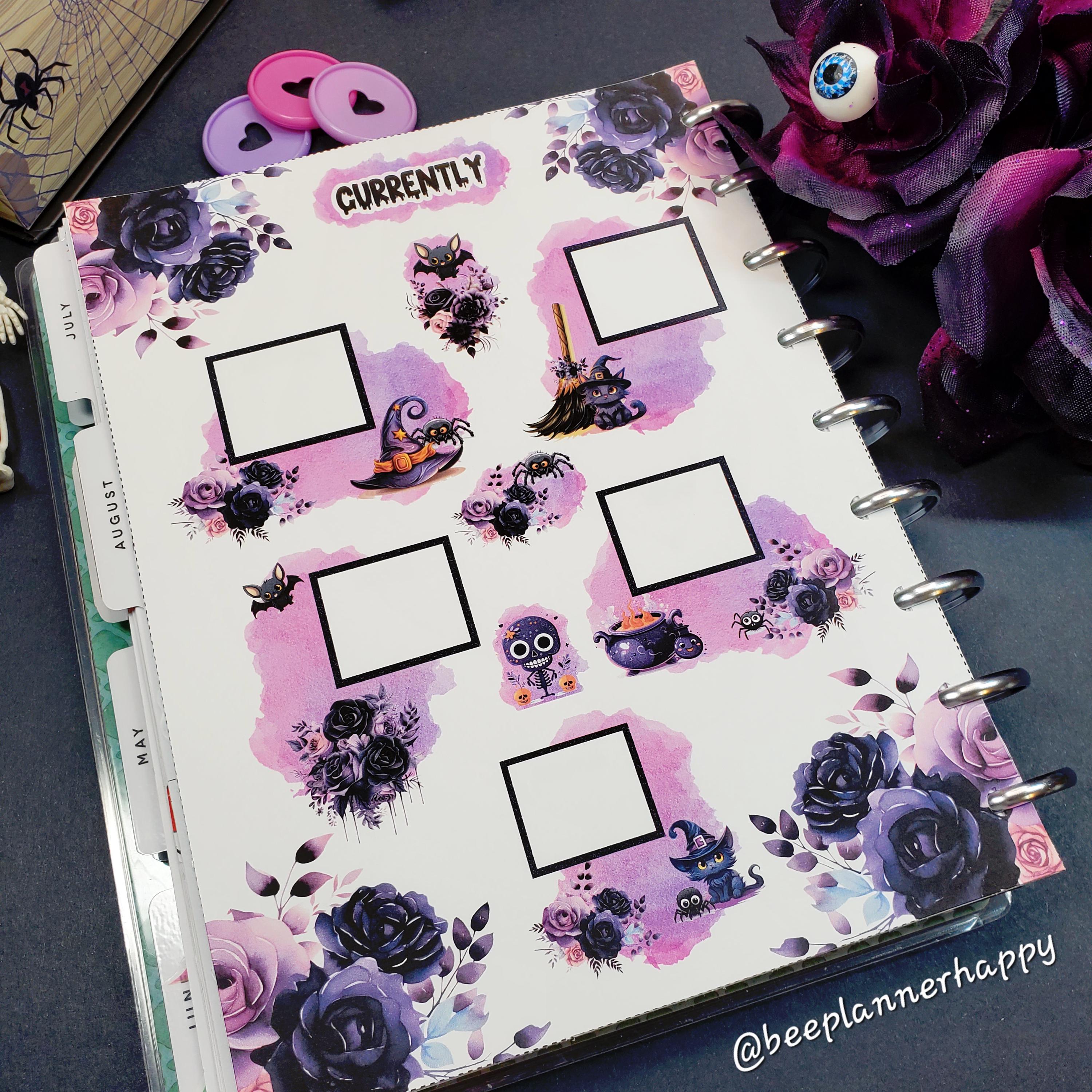 Printable Currently Page ~ Cute Spiders and Black Cats Halloween ...