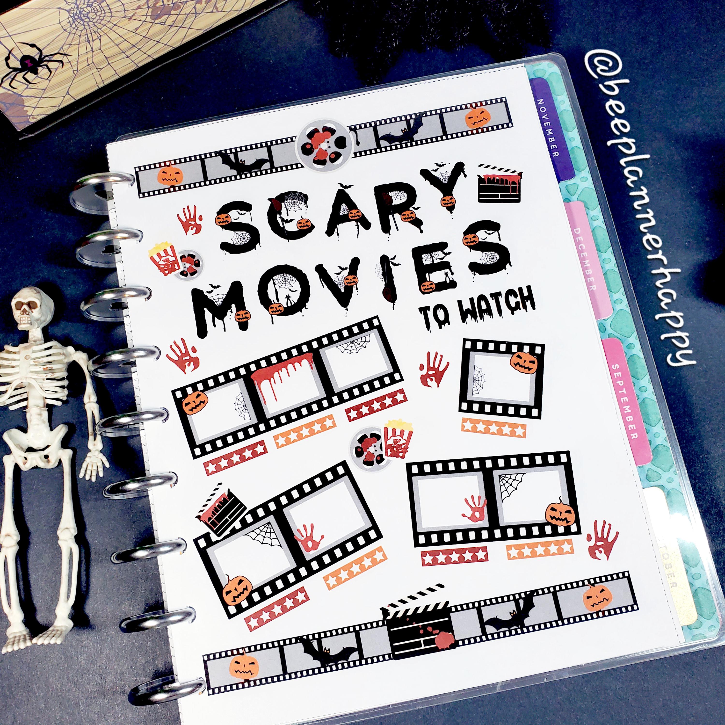 Printable Scary Movie Watch List ~ Halloween Movie Tracker ~ October ...
