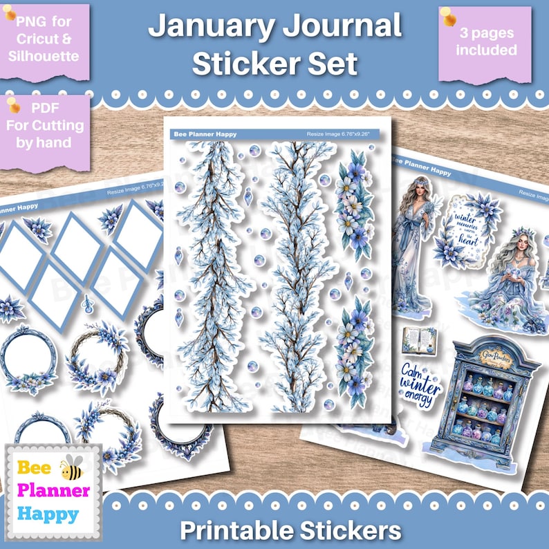 Printable January Winter Journal Sticker Set for Planner Envy Planners ...