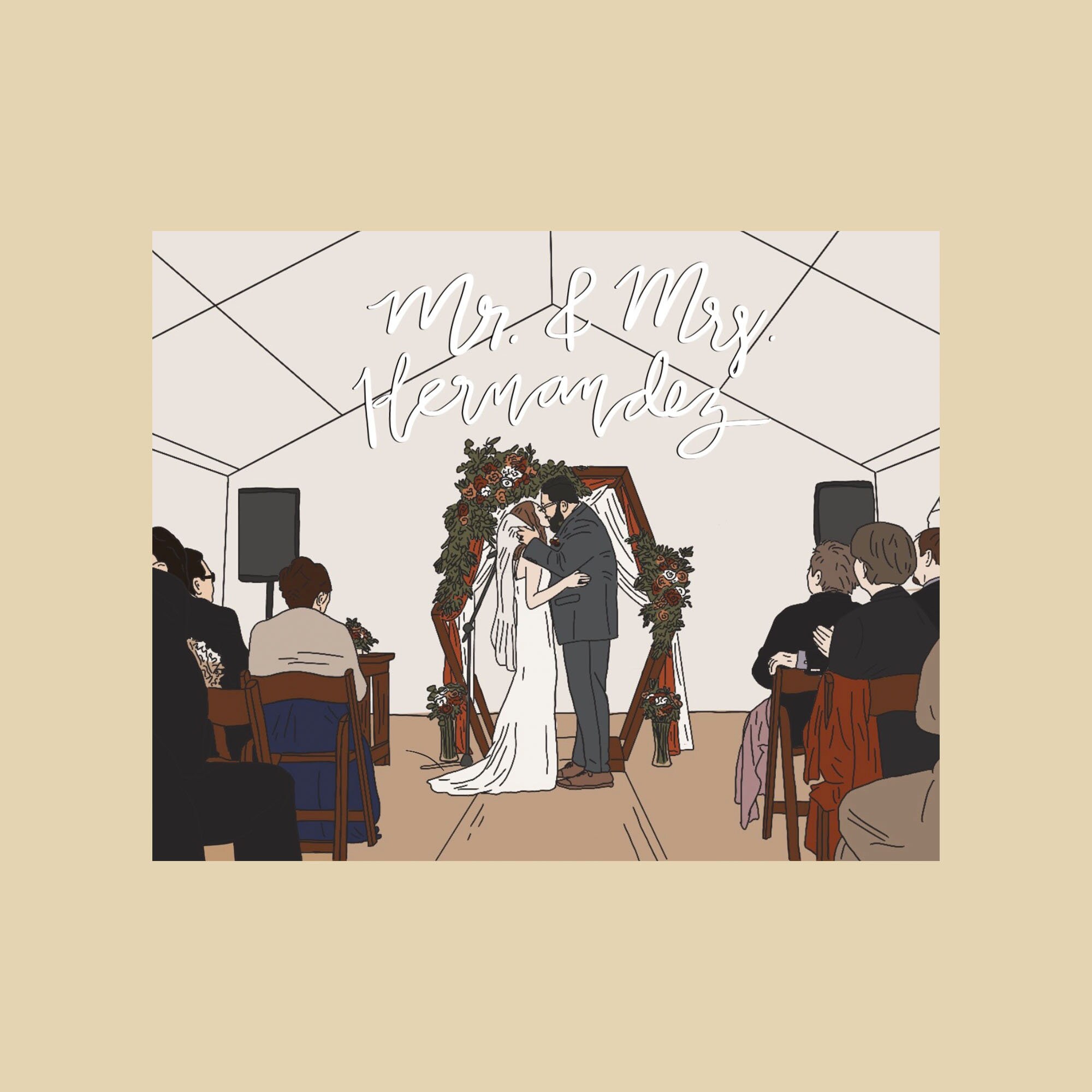 Custom Digital Wedding Portrait, Personalized Portrait, Wall Decor ...
