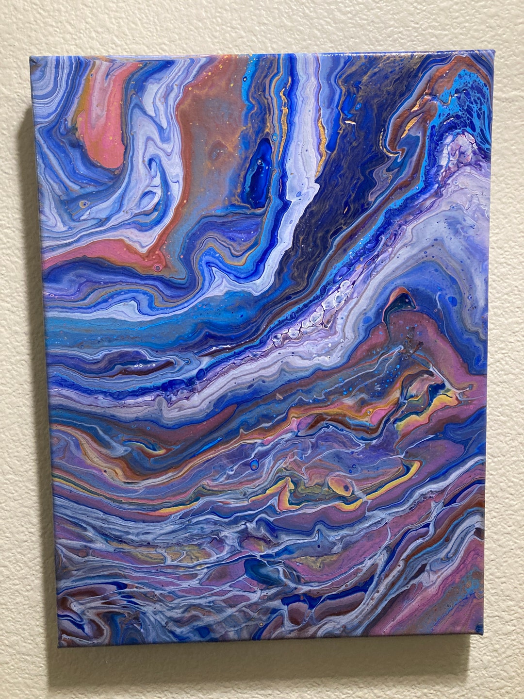 Acrylic Pour Paint Blue Waves - Etsy