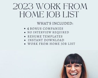 Work Remote From Home Job List 2023 - Etsy