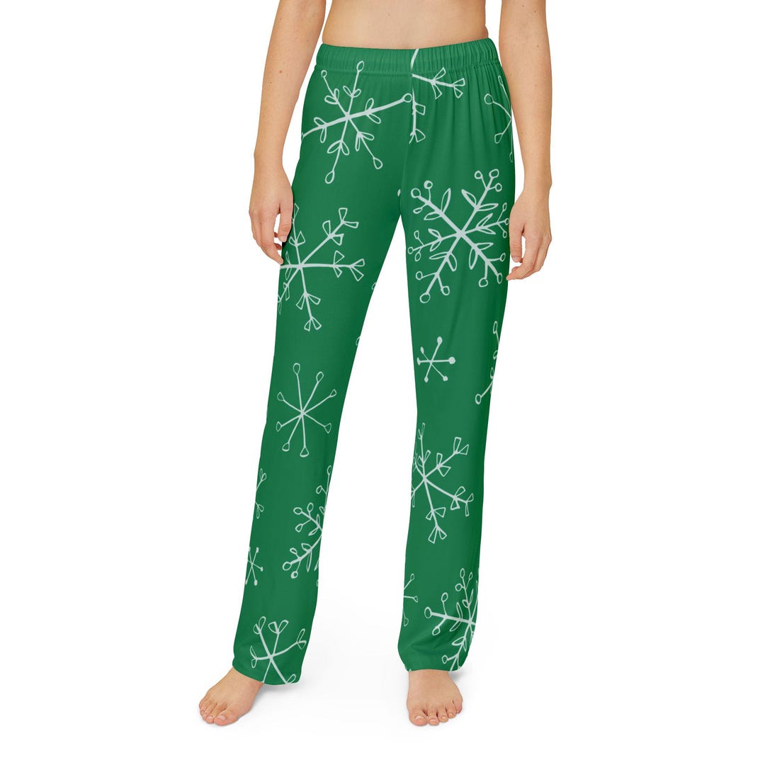 Winter Wonderland Kids Pajama Pants, Holiday Sleepwear, Snowflake Print ...