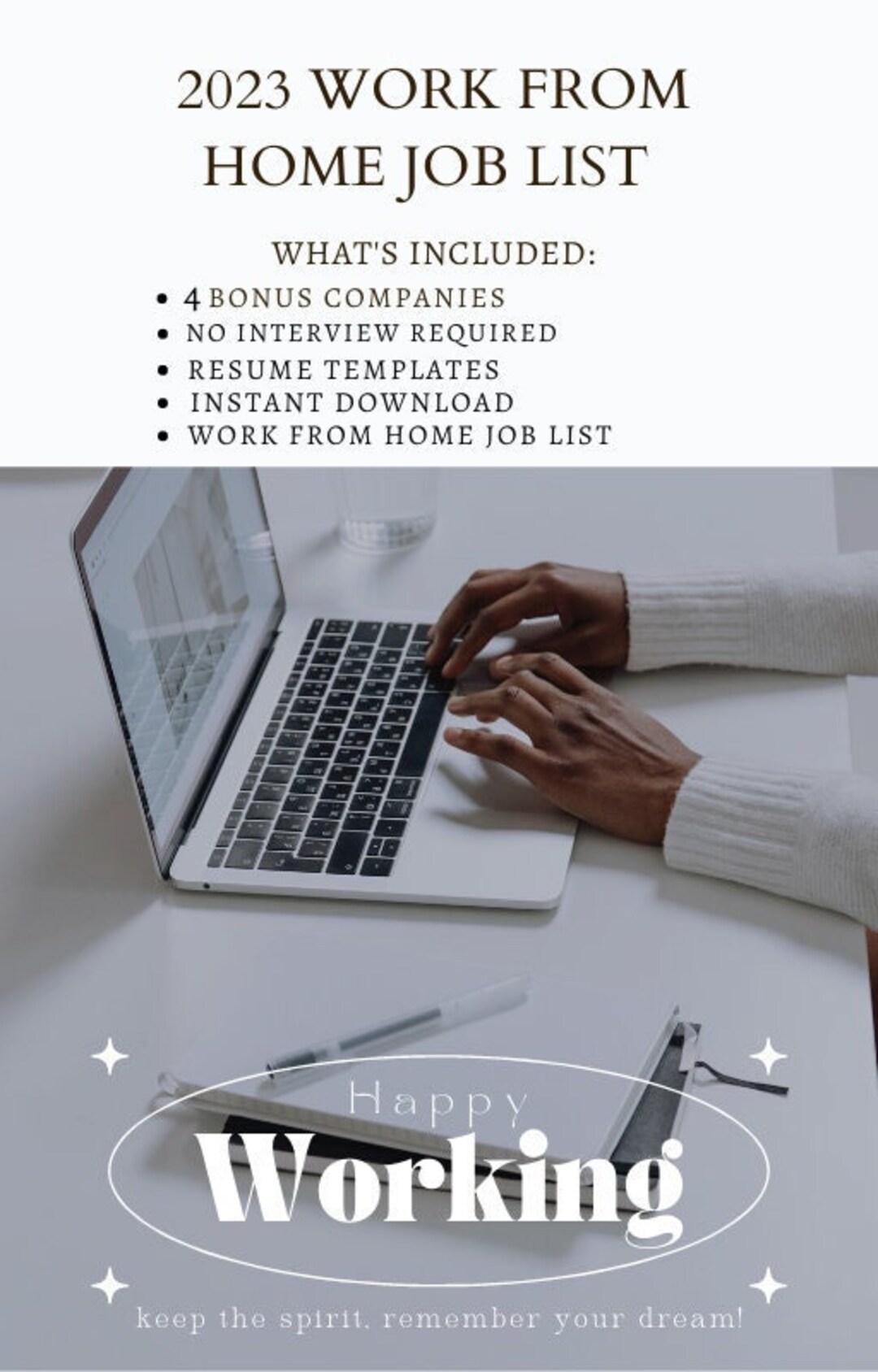 Work Remote From Home Job List 2023 - Etsy