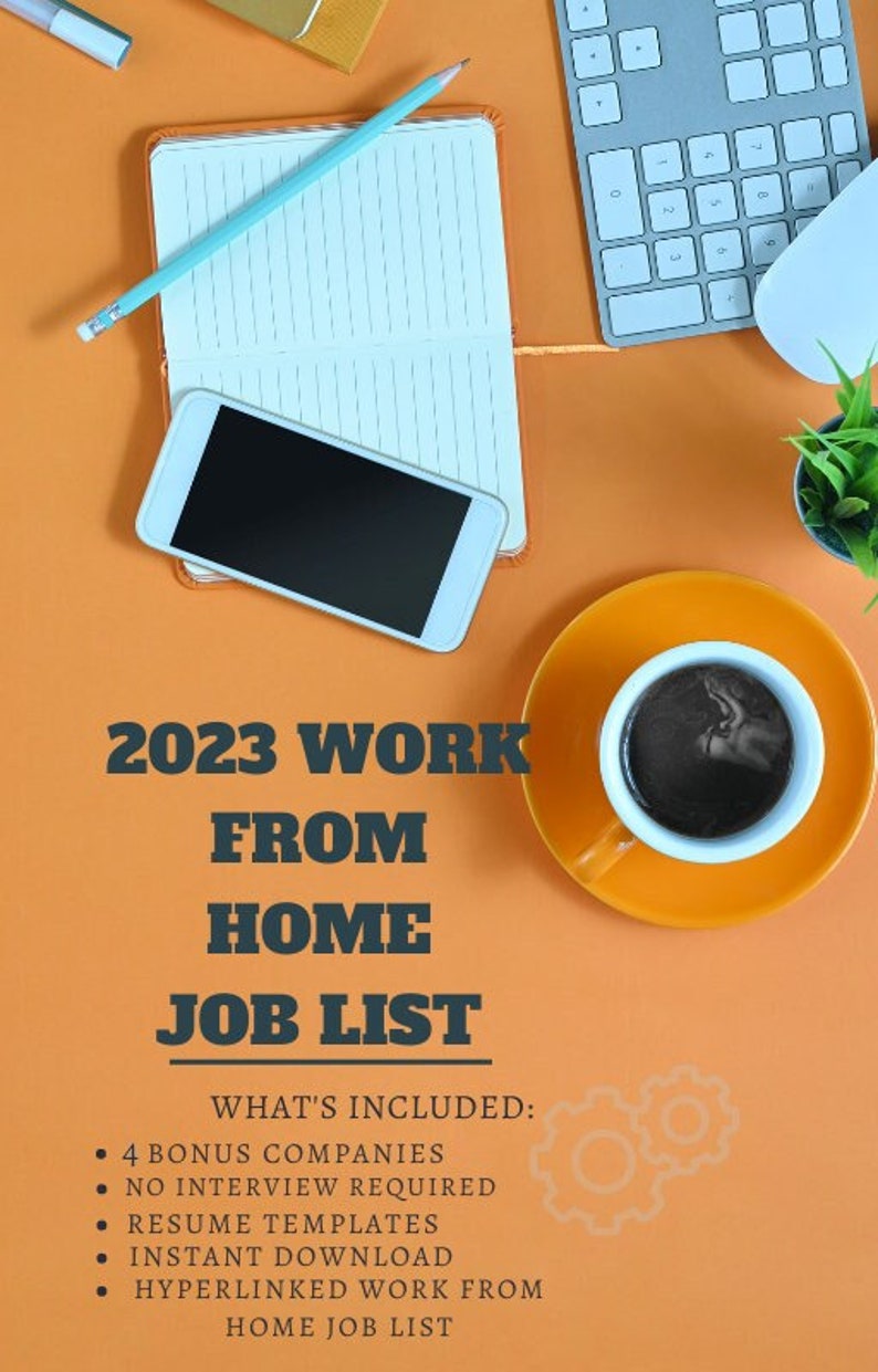 Work From Home Job List 2023 - Etsy