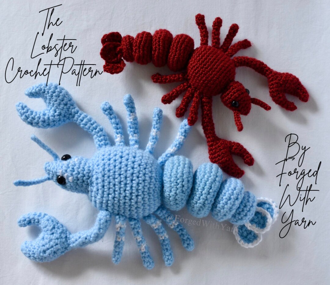 The Lobster Crochet Pattern by Forged With Yarn - Crochet Animal PDF ...