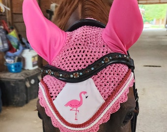 Dark Pink / Dusty Rose Ear Bonnet / Fly Bonnet / Horse Bonnet / Fly Net ...
