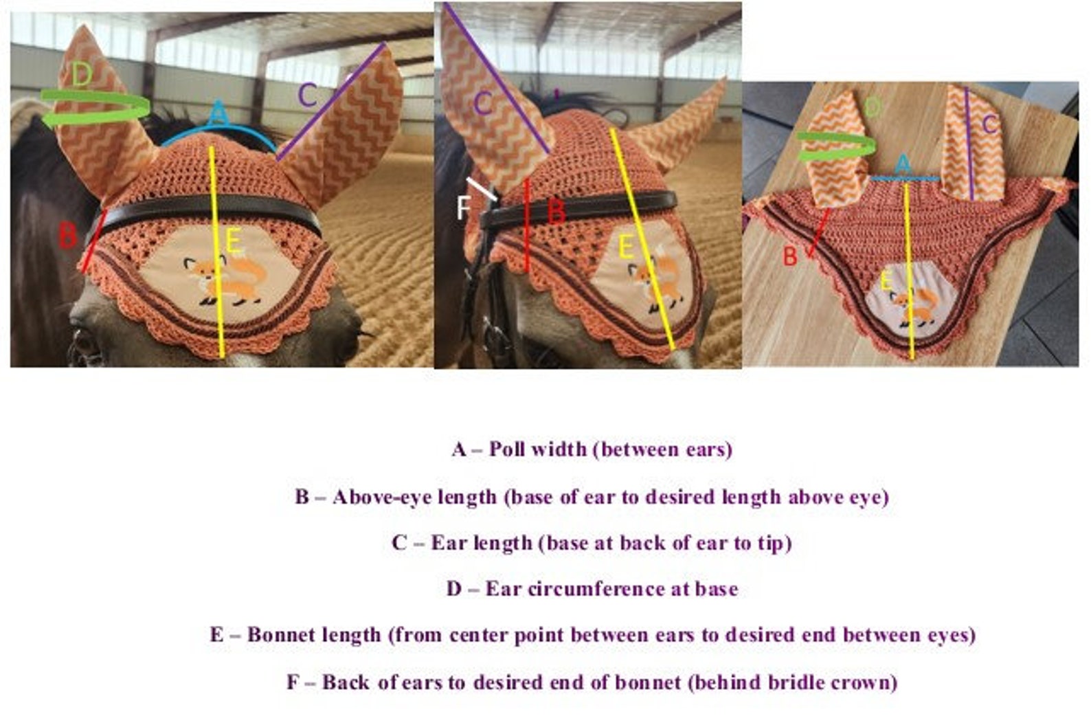 Dark Pink / Dusty Rose Ear Bonnet / Fly Bonnet / Horse Bonnet / Fly Net ...